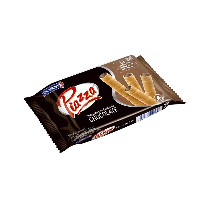 Barquillos piazza x44g chocolate Surtifamiliar.com